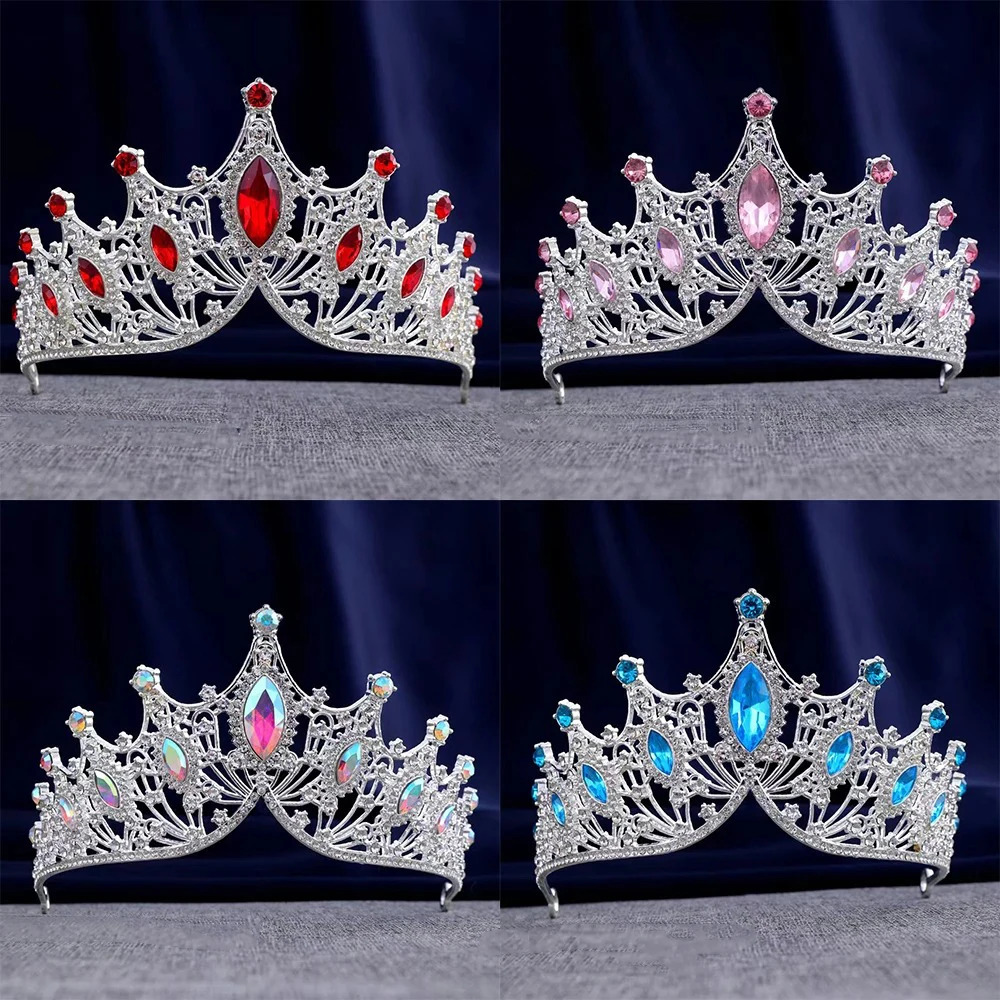 Multi-Color-Crystal-Crowns-Silver-for-Girls-Children-Tiaras-Luxury ...