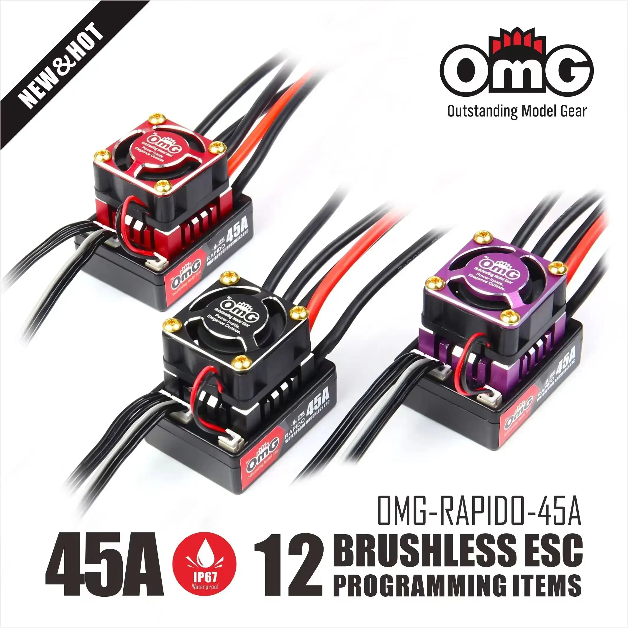 OMG-RAPIDO-45A-2-3S-ESC-Sensored-Brushless-Electronic-Speed-Controller ...