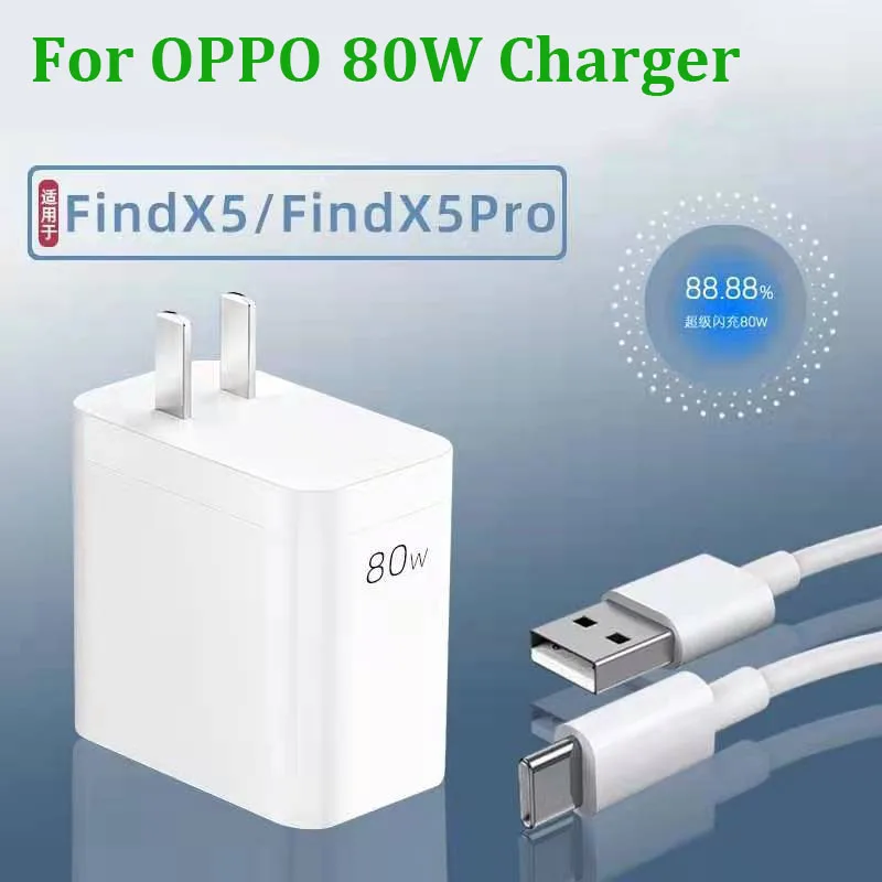 Original-80W-SuperVooc-Fast-Charger-Adapter-EU-US-Plug-USB-Type-C-Cable ...