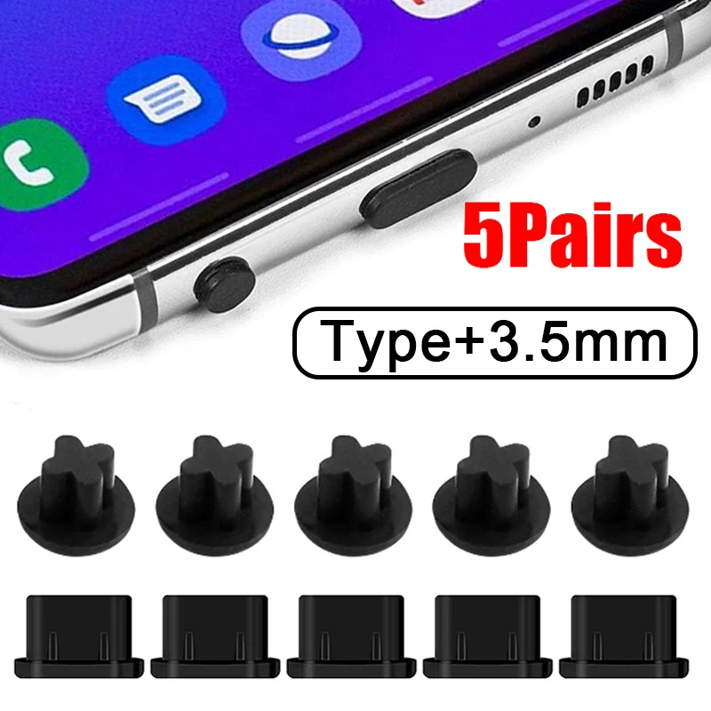 Silicone-Anti-dust-Plug-Type-C-Plug-Dust-Plug-3-5mm-Earphone-Jack-USB ...