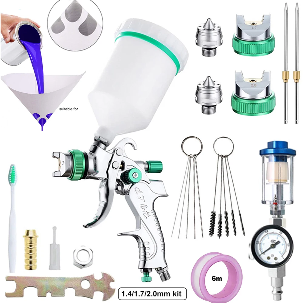 HVLP-Professional-Spray-Gun-1-4-1-7-2-0-2-5MM-Steel-Nozzle-Gravity ...