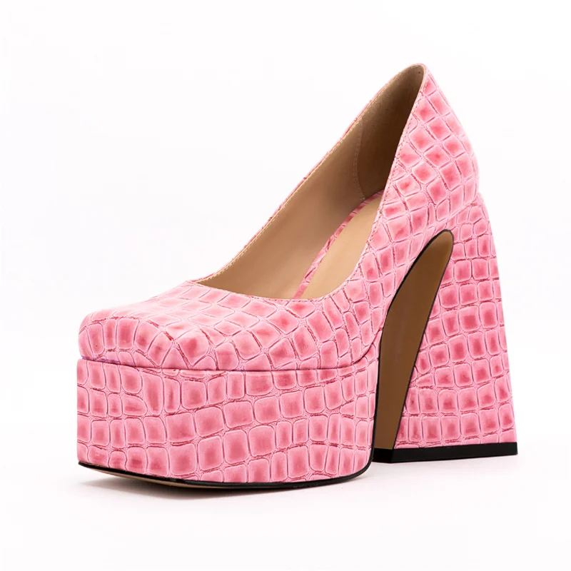 2022 Spring Sexy Ladies High Heels Shoes Square Toe Strange Heels Mary ...
