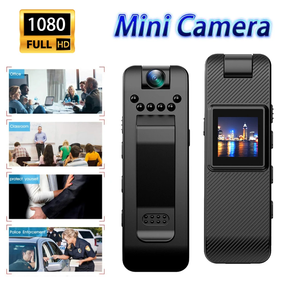 1080P Full HD Mini Camera Infrared Night Vision with LED Screen Small ...