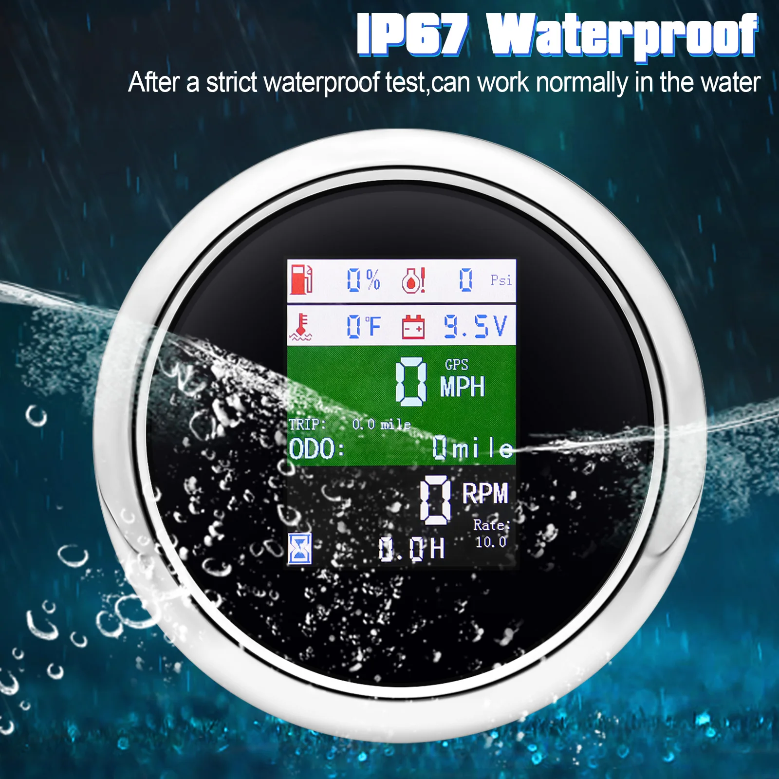 Generic 6 In 1 Level Water Temp Press 0~10bar Sensor Alarm Temp Sender ...