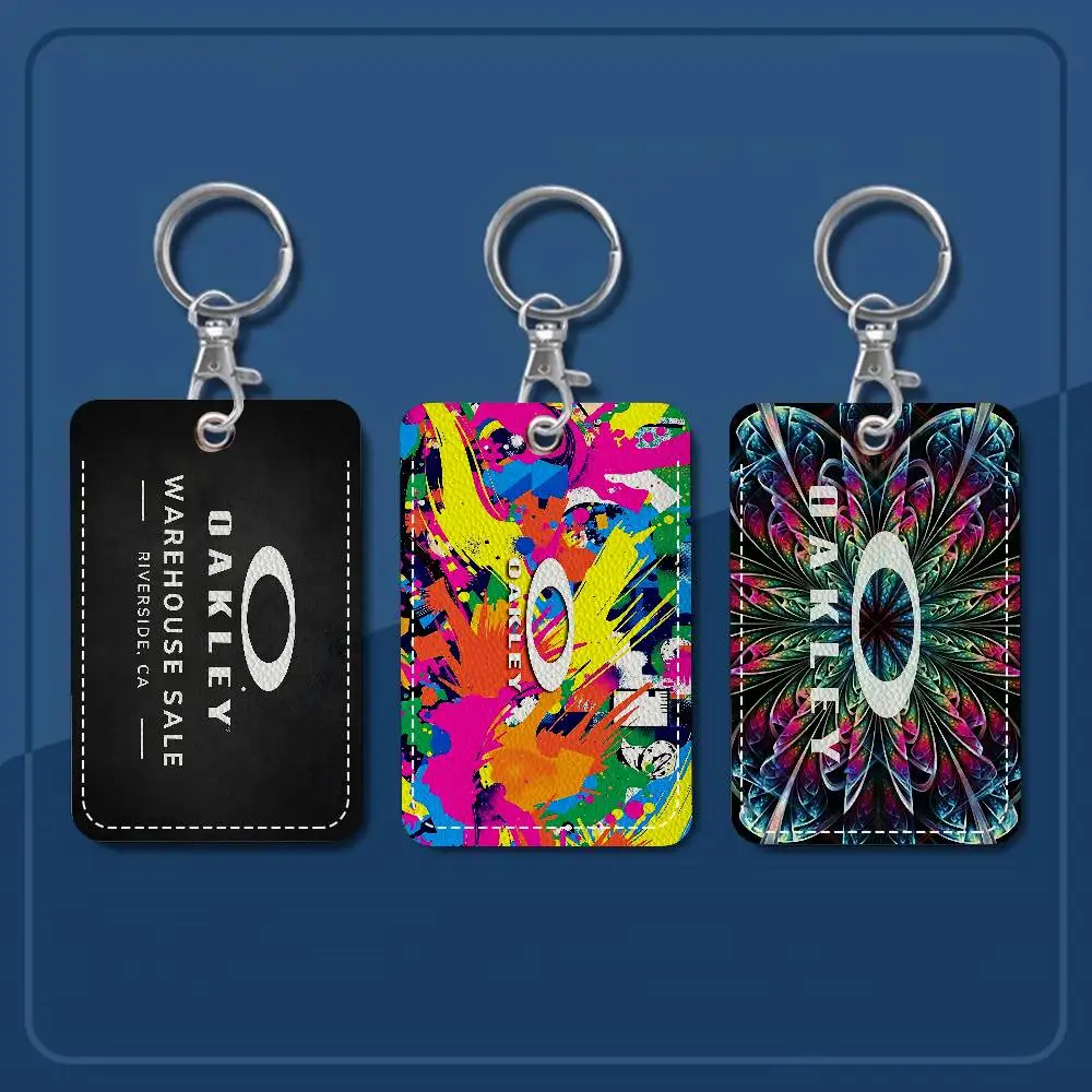 O_Oakleys Anime 1Pc PU Leather Card Holder Keychain Key Ring Door Lock ...