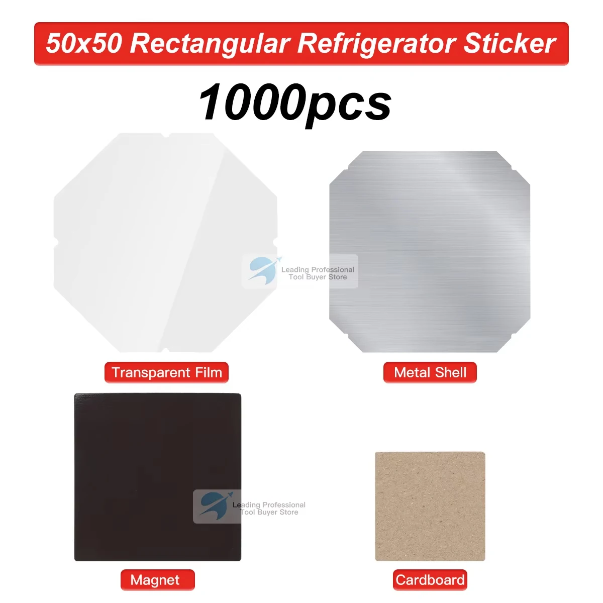 1000Pcs 50*50mm High Quality Square Refrigerator Sticker Magnets ...