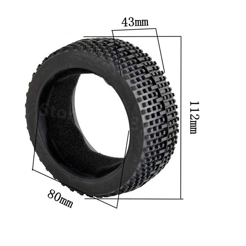 2Pieces RC Buggy Remote Control Cars Rubber Tyre Tires & Wheel 112mm ...
