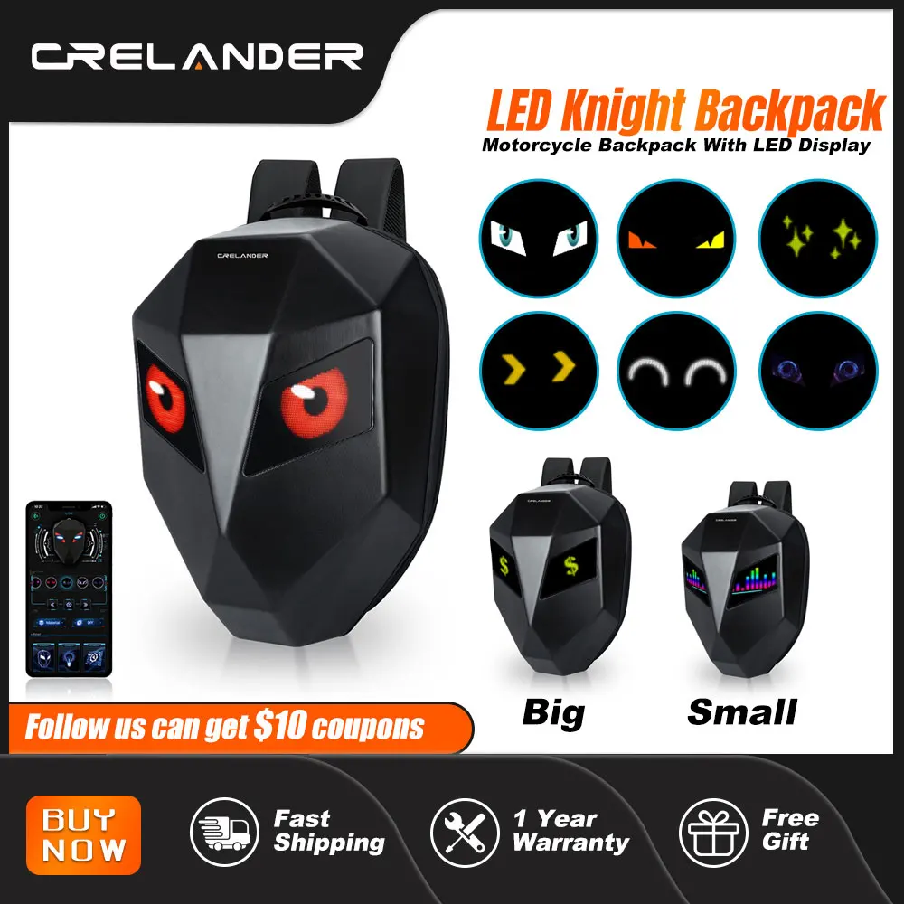 CRELANDER-Motorcycle-Backpack-3D-Waterproof-Hard-Shell-DIY-Programmable ...