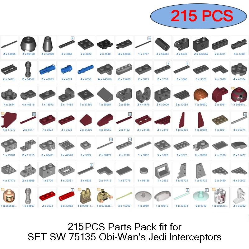 Customed-215PCS-Building-Blocks-Parts-Pack-fit-for-MOC-75135 ...