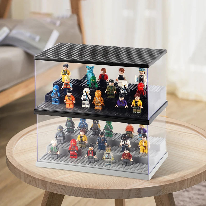 Acrylic-Building-Block-Display-Case-with-LED-Light-Kit-for-Lego-Mini ...