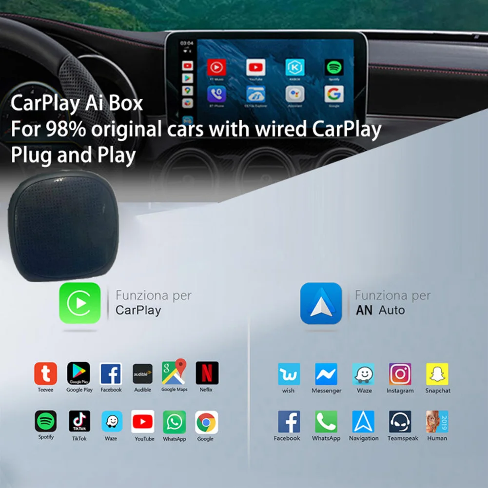 Carplay Ai Box AN 10.0 Wireless Carplay Box Car Multimedia Player M30 ...