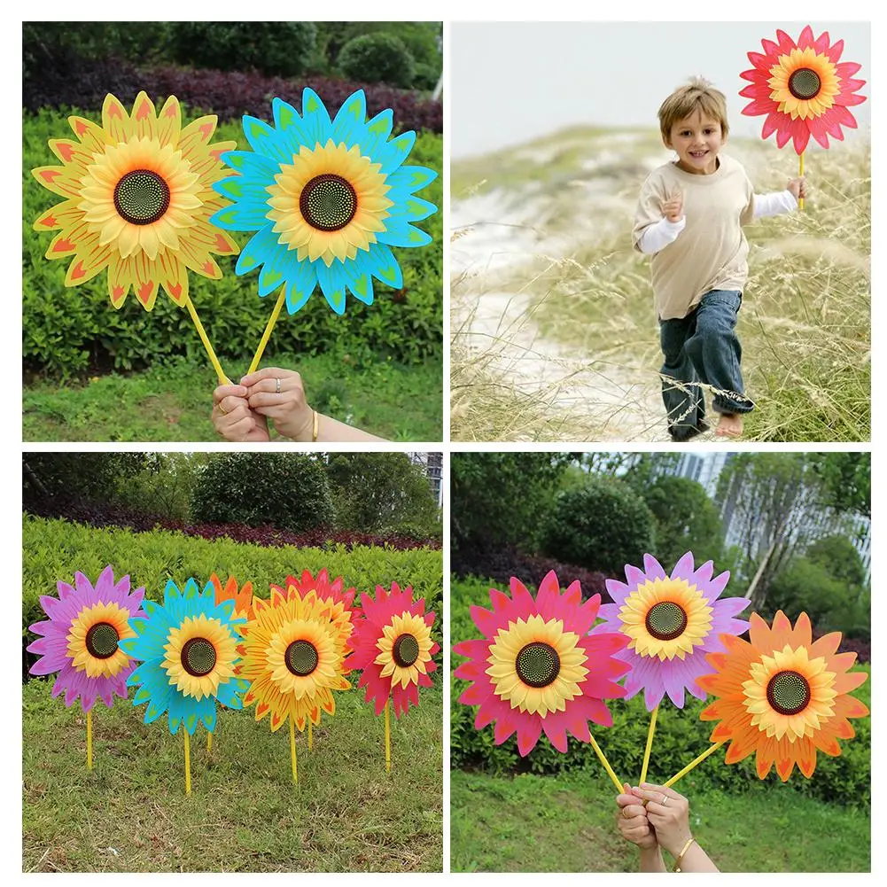 Rotating-Sunflower-Plastic-Sunflower-Vertical-Lawn-Windmill-Resistant ...