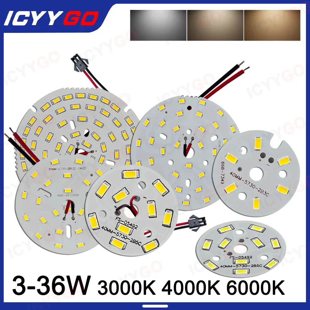 1PCS-LED-light-source-round-light-panel-3W-5W-9W-15W-18W-24W-36W-50W ...