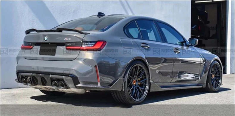 High Quality REAL Dry Carbon Fiber Rear Diffuser Bumper Lip Spoiler For ...