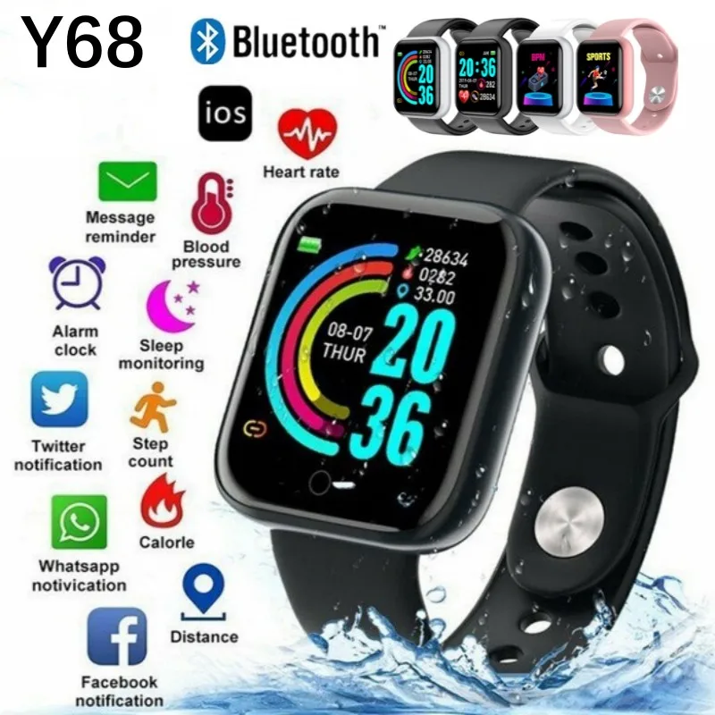 Y68-Smart-Watch-Color-Screen-Step-Counting-Multi-Sport-Mode-Message ...