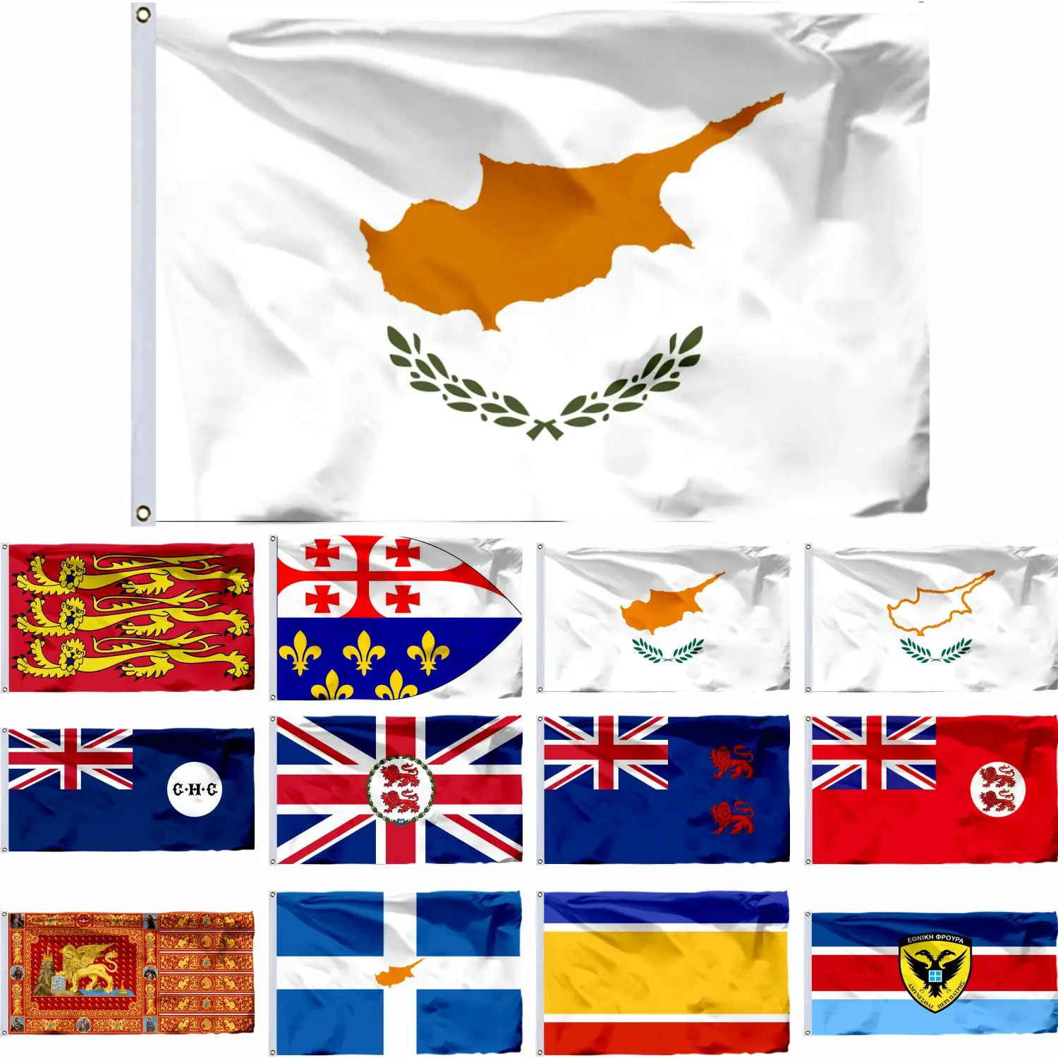 Cyprus Royal Janus Flag 3X5FT 90X150CM 100D Polyester Double Stitched ...