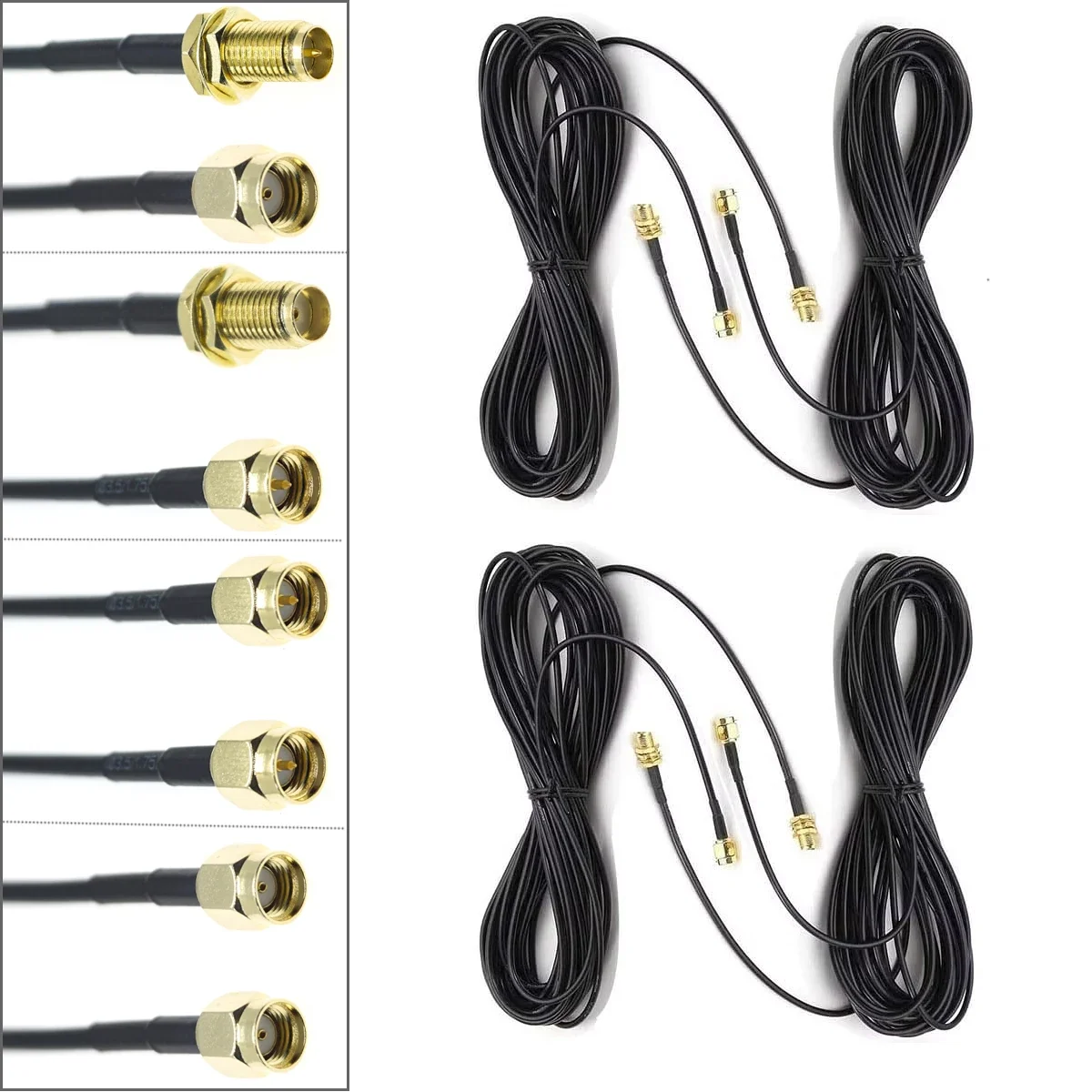 RPSMA-SMA-Connector-Male-to-Male-Female-Extension-Cable-Feeder-Wire-for ...