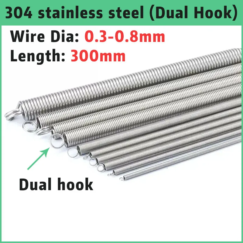 2Pcs 304 stainless steel wire diameter 0.3mm-0.8mm Length 300mm Dual ...