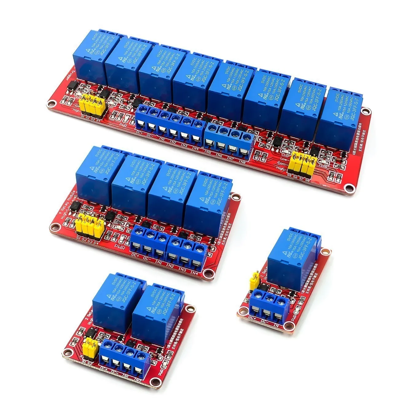 1-2-4-8-kanal-5V-12V-Relais-Modul-Board-Schild-Mit-Optokoppler-Unterst ...