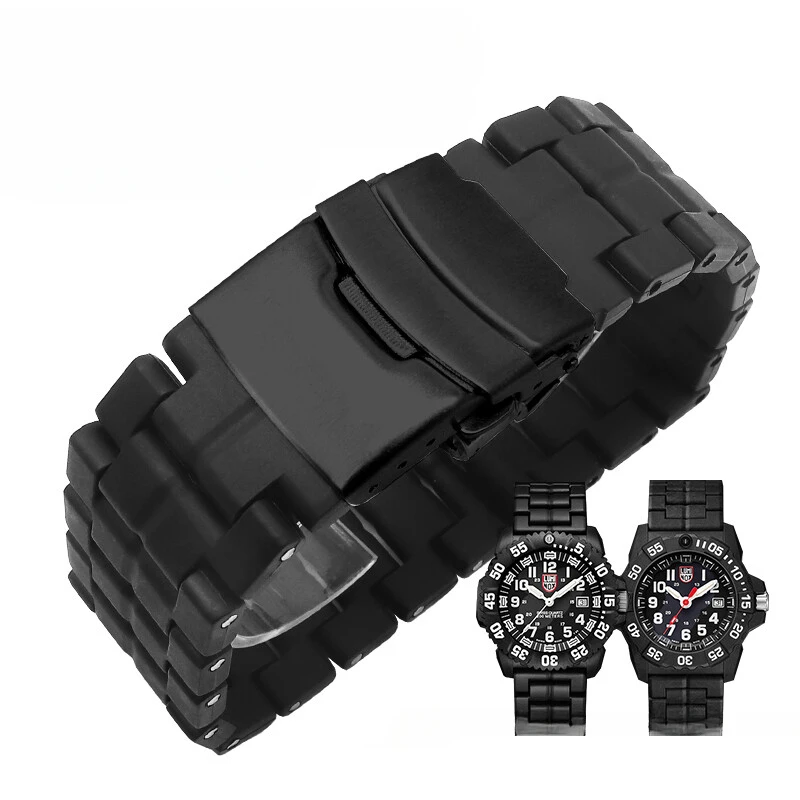 For-Luminox-Lightweight-with-Tool-Carbon-Fiber-Plastic-Steel-Watch-Band ...