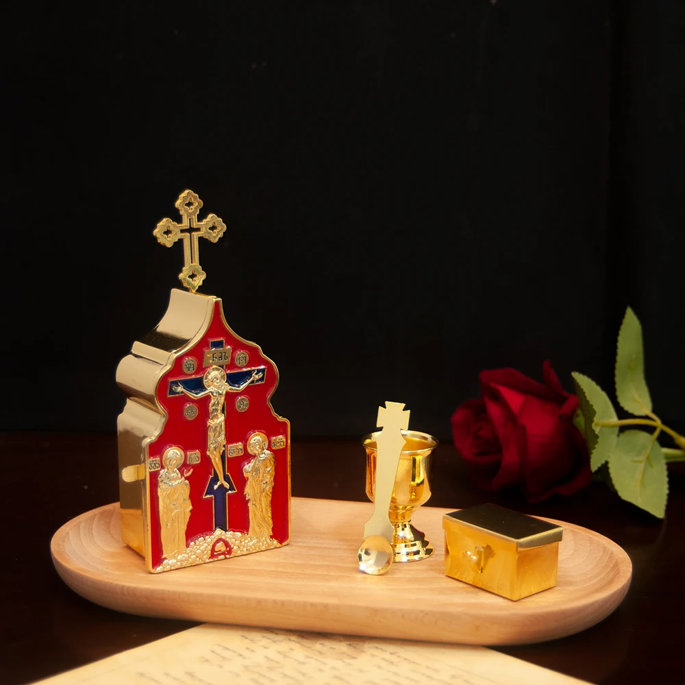 HTISOK Eastern Orthodox Cross Wall Decor with Holy Oil Function and ...