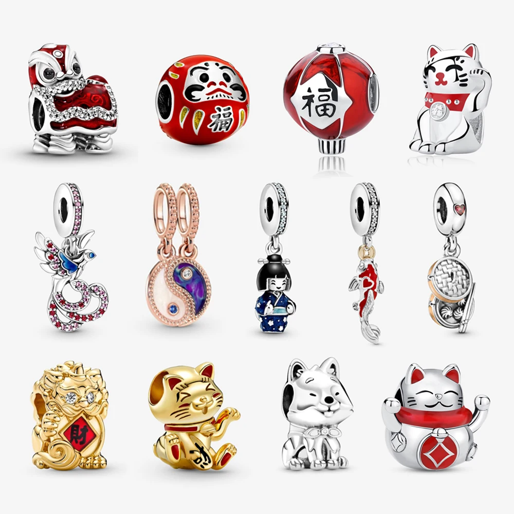 925-Sterling-Silver-Charms-Beads-Original-Japanese-Akita-Inu-Dog-Doll ...