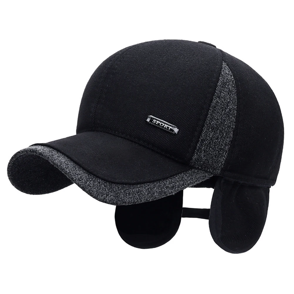 New Warm Mens Winter Wool Baseball Cap Anti-Cold Warm Duck Tongue Cap ...