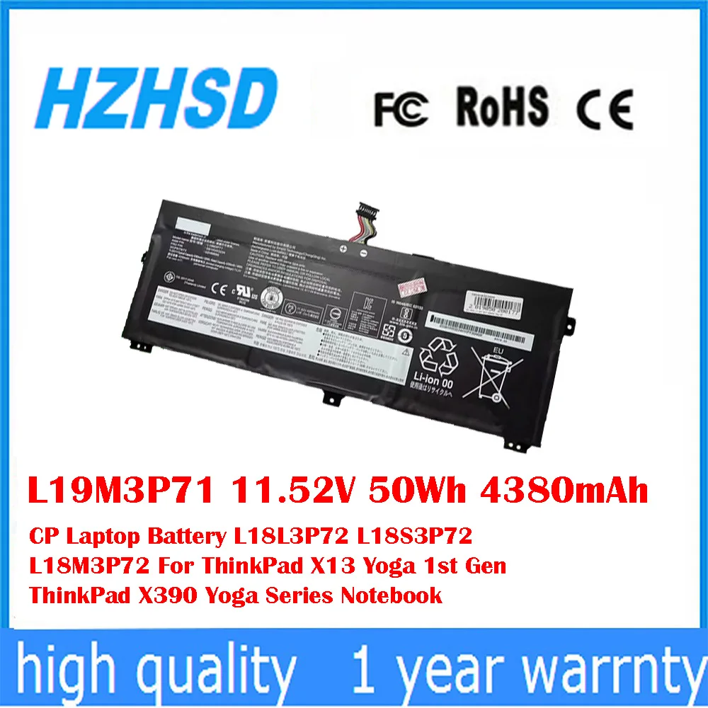 L19M3P71 11.52V 50Wh 4380mAh CP Laptop Battery L18L3P72 L18S3P72 ...