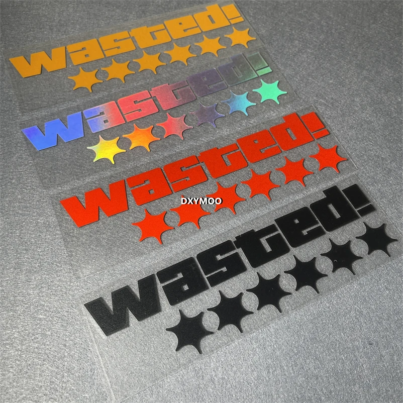 WASTED-Car-Stickers-for-Classic-Game-GTA-Words-Star-Motor-Helmet-Fuel ...