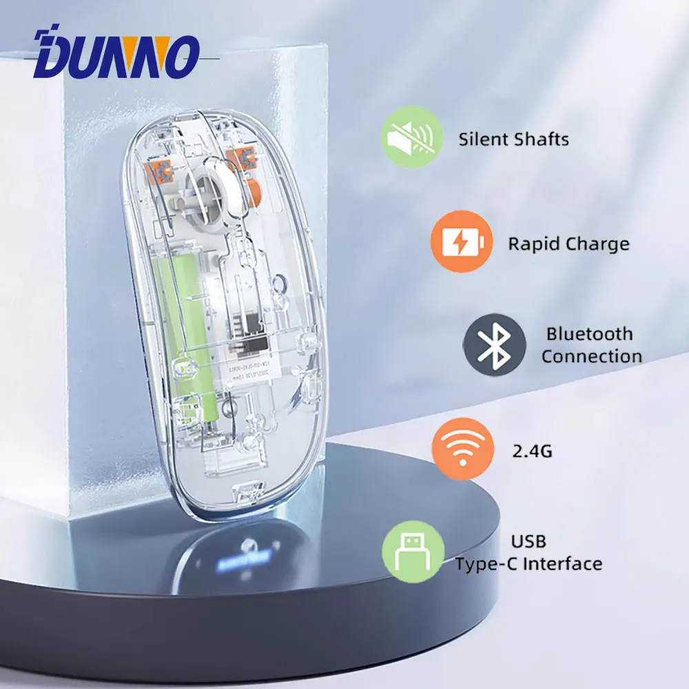 Transparent-Wireless-Mouse-Dual-Mode-2-4G-Bluetooth-compatible ...