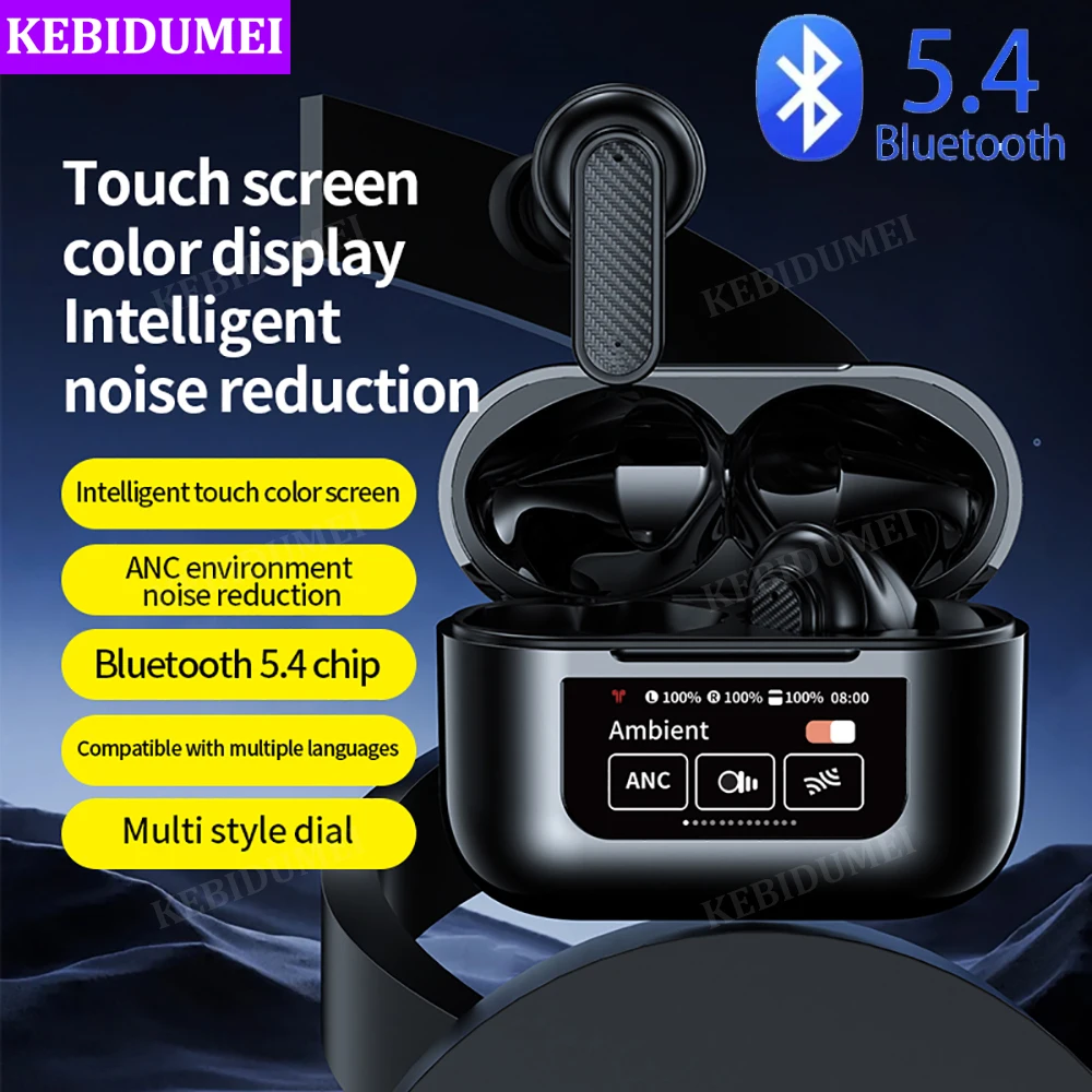 LCD-Touch-Screen-Headsets-Bluetooth-5-4-Headphones-Wireless-Earphones ...