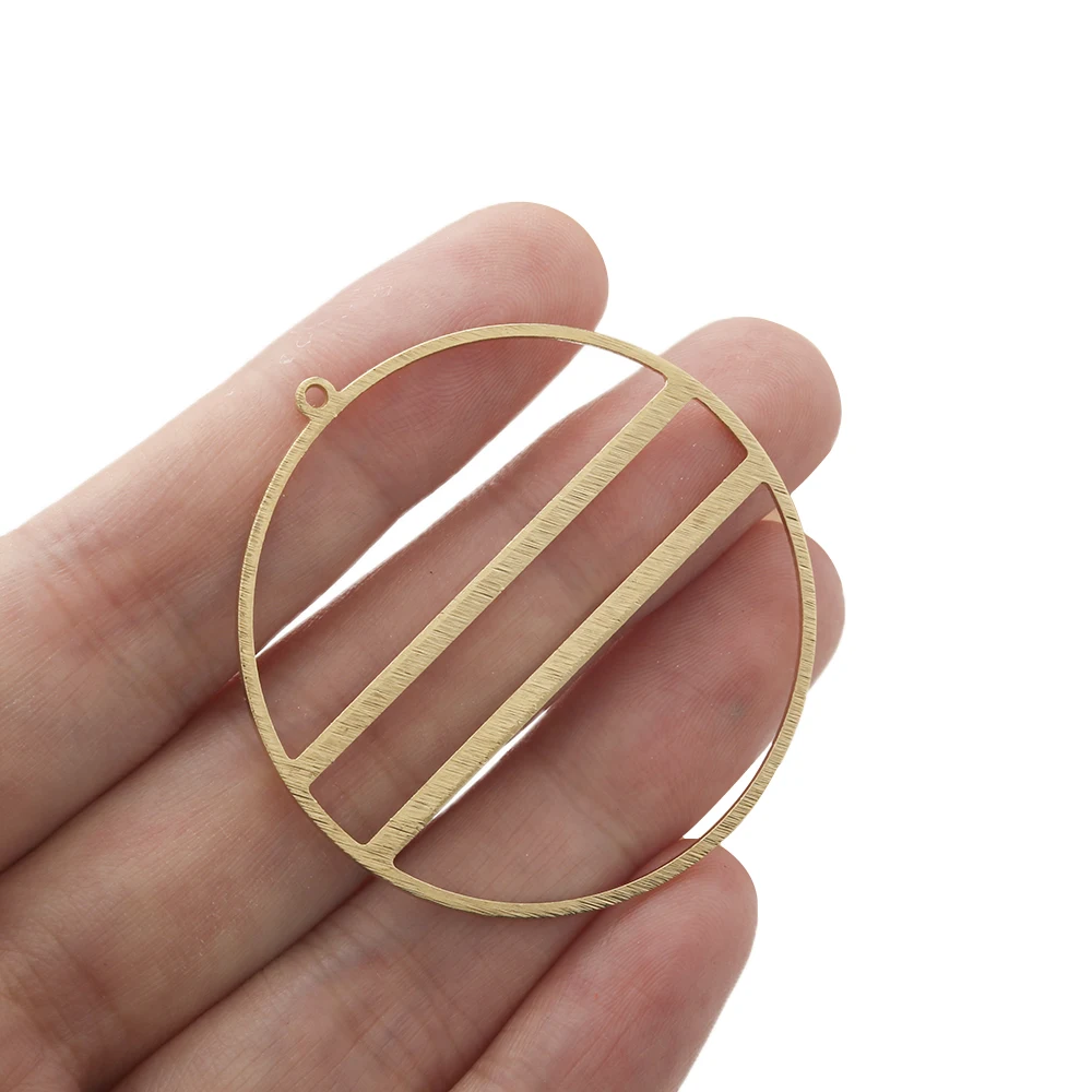 10pcs-Raw-Brass-Round-Bezel-Geometry-Pendant-Hollow-Frame-Charms-For ...