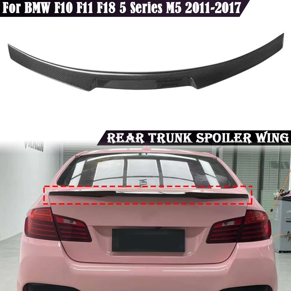 Car Rear Trunk Spoiler Wing Boot Lip Carbon Look For BMW 5 Series F10 ...