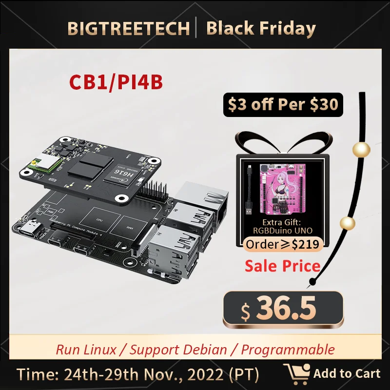 Bigtreetech Btt Cb1 Pi4b Adapter 3d Printer Board Support Cm4 Add ...