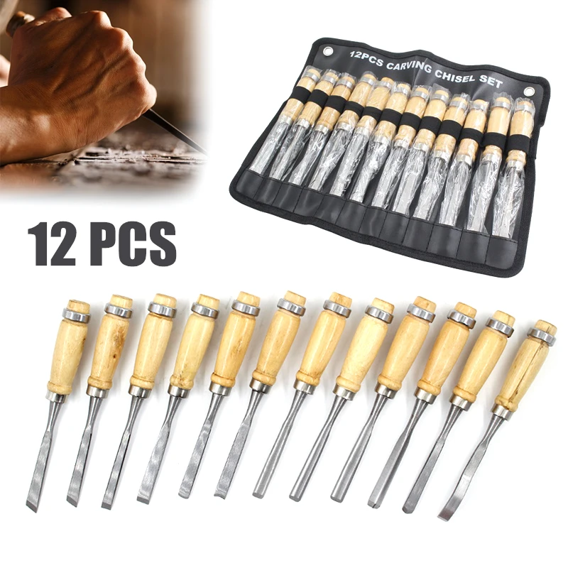 12Pcs-set-Manual-Wood-Carving-Hand-Chisel-Tool-Set-Carpenters ...