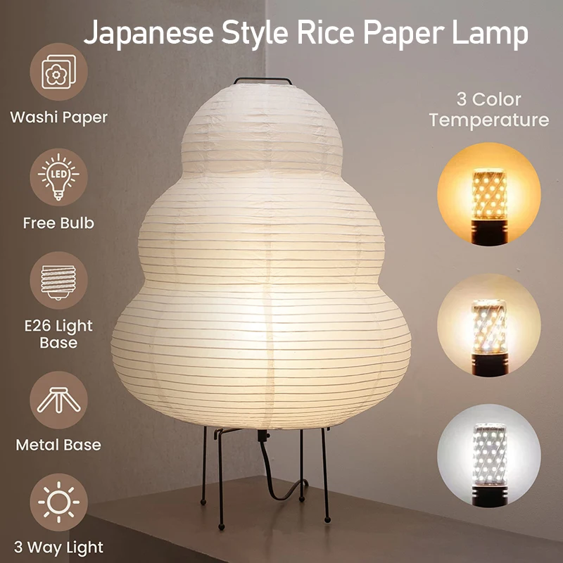 LED-Japanese-Rice-Paper-Lamp-Modern-Dimming-Table-Lantern-Noguchi ...