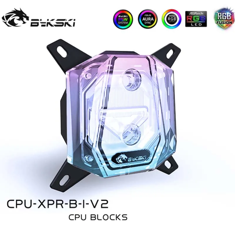 Bykski CPU XPR B I V2, bloco de água da cpu para intel lga 1366/1156/1155/1151/1150/2011/2066 ...
