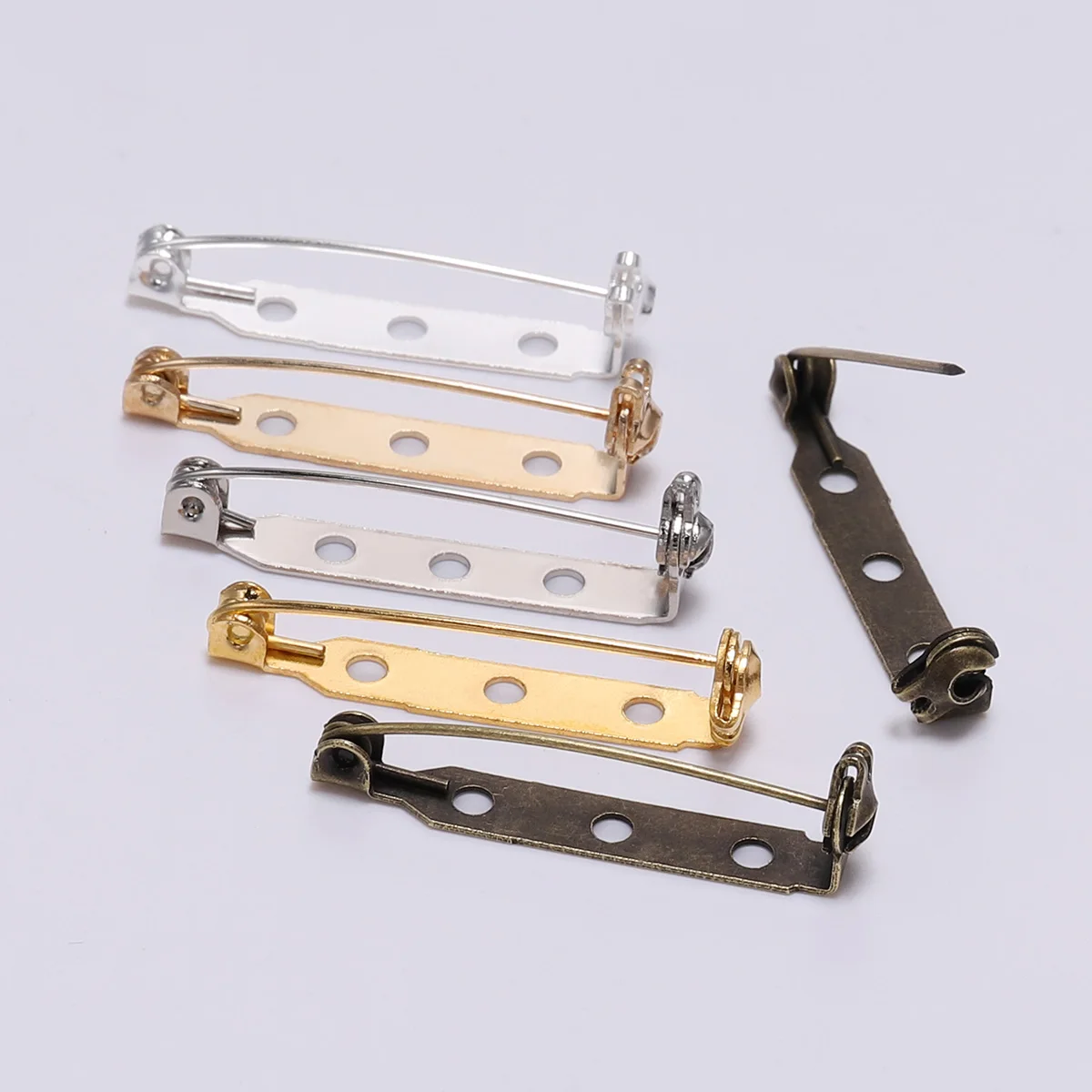 20pcs Metal 20 25 32mm Brooch Clip Base Pins Safety Pins Brooch ...