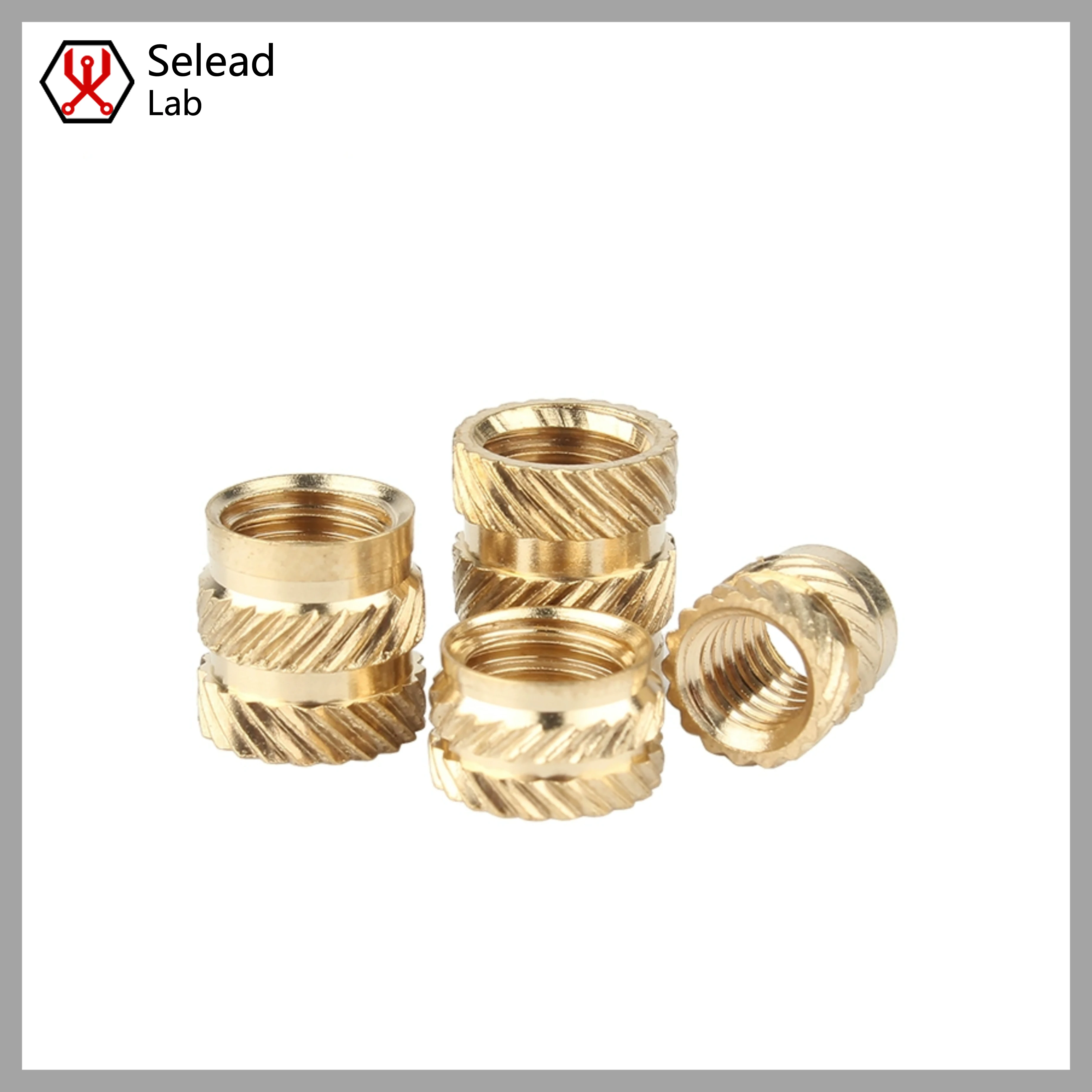 Seleadlab-50-100-200pcs-M3-3x5x4-Threaded-Insert-Knurled-Brass ...
