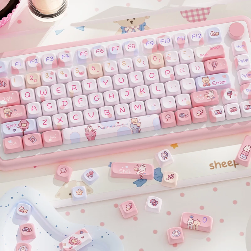 Keyboard-Keycaps-Girls-Cute-Pink-Key-Caps-MOA-Key-Caps-Replacement-for ...