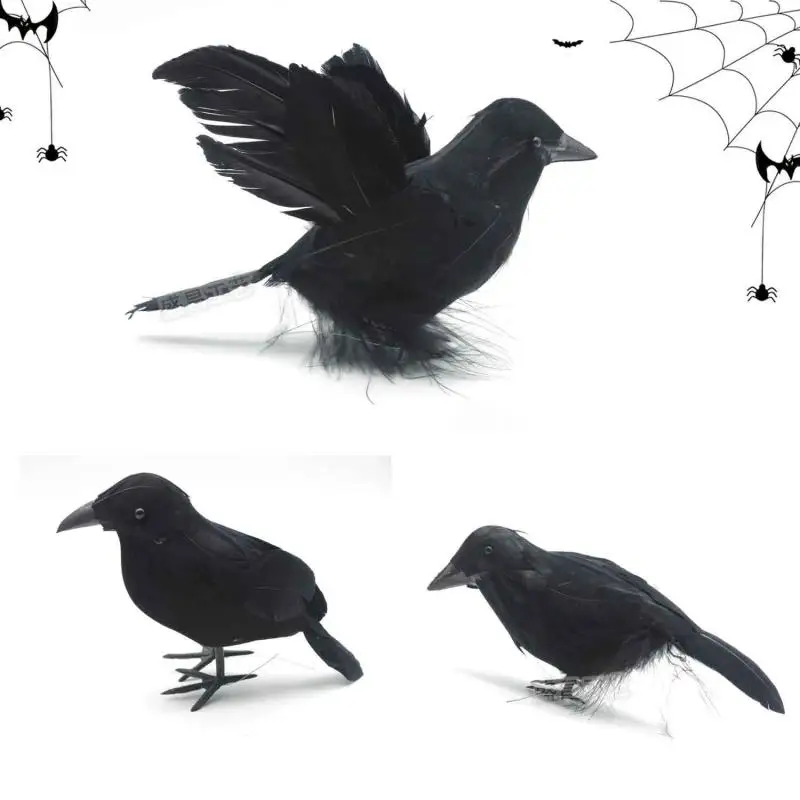 Decoraci-n-de-cuervo-negro-de-Halloween-simulaci-n-de-p-jaro-falso ...