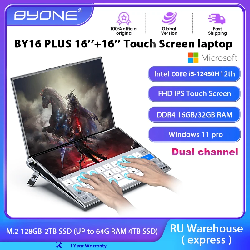 BYONE-BY16-PLUS-Laptop-Dual-Screen-Touch-Laptopy-Core-I5-DDR4-16GB-32GB ...