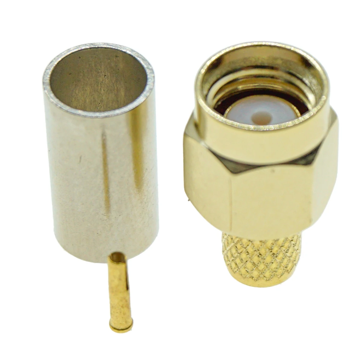 100pcs-RP-SMA-Male-Plug-Straight-Crimp-for-RG58-RG142-RG400-Connector ...