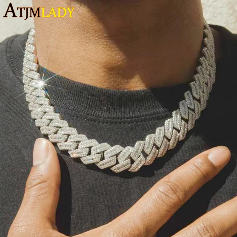Donna-uomo-Iced-Out-Big-Heavy-Chunky-19mm-collana-cubana-Hip-Hop-Rapper ...
