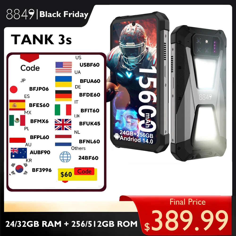 8849-Tank-3S-Unihertz-Smartphone-resistente-con-proyector-5G-24-32GB ...