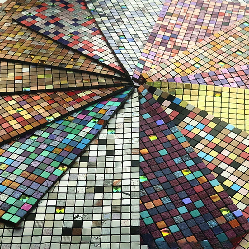 NEW European Smooth Metal Mosaic Wall Sticker Self-adhesive Tile ...