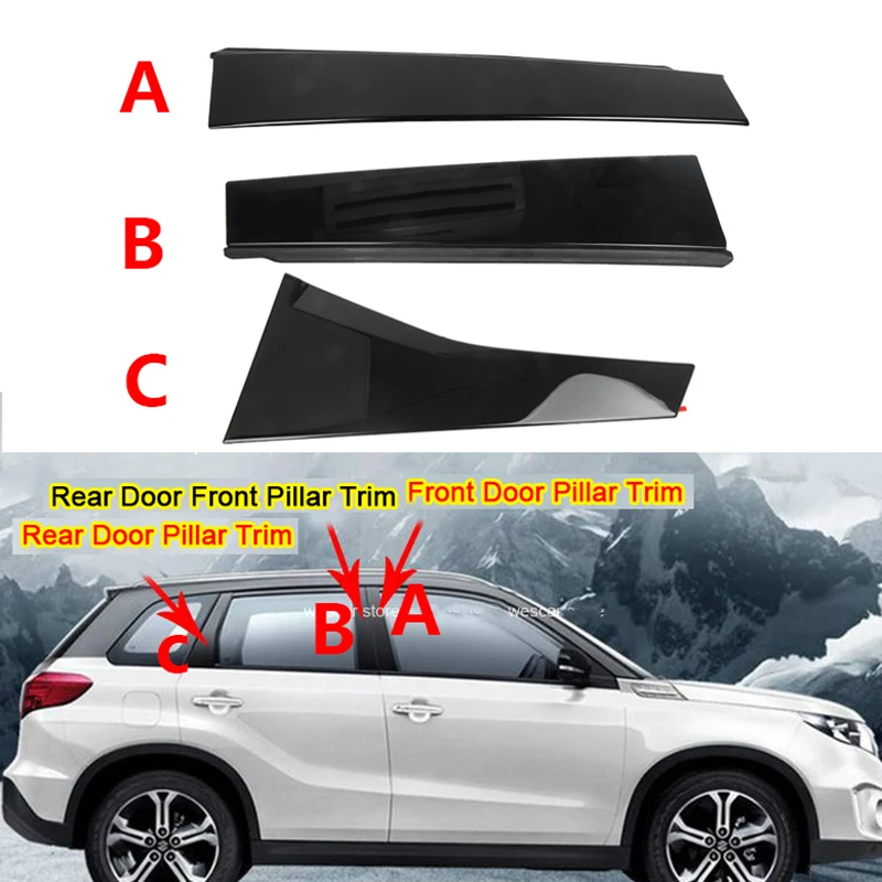 Genuine Oem Front Rear Door Pillar Trim Decoration Outer Garnish Cover ...