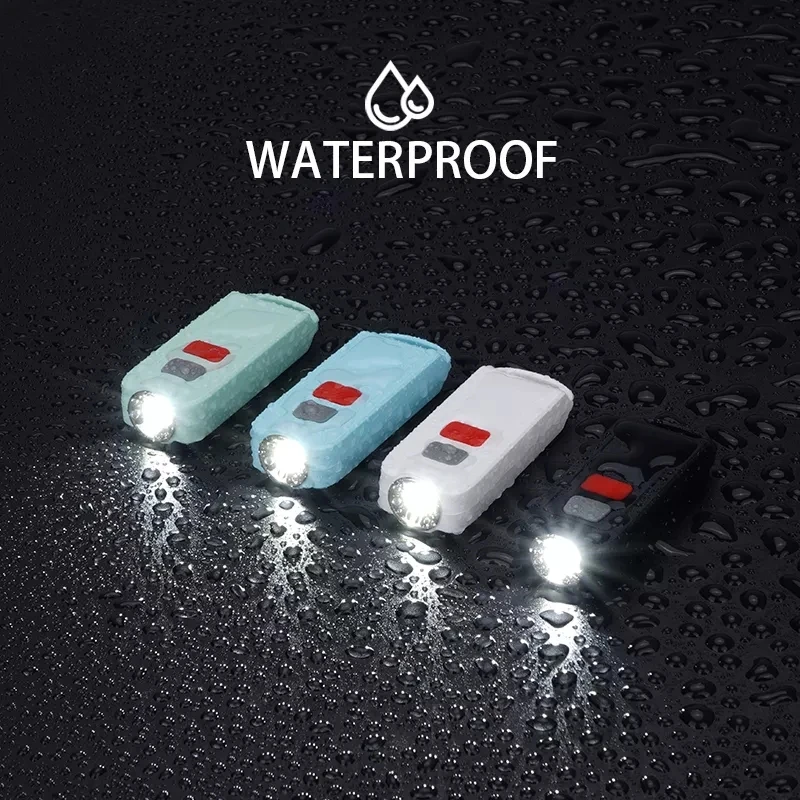 130dB Self Defense Alarm Keychain Mini USB Rechargeable Emergency ...