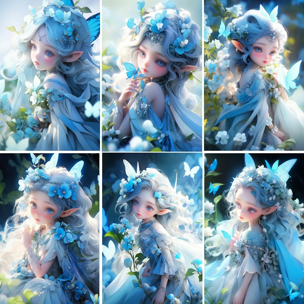 Handmade-Cute-Beautiful-Flower-Fairy-Elf-Diamond-Painting-Set-Princess ...