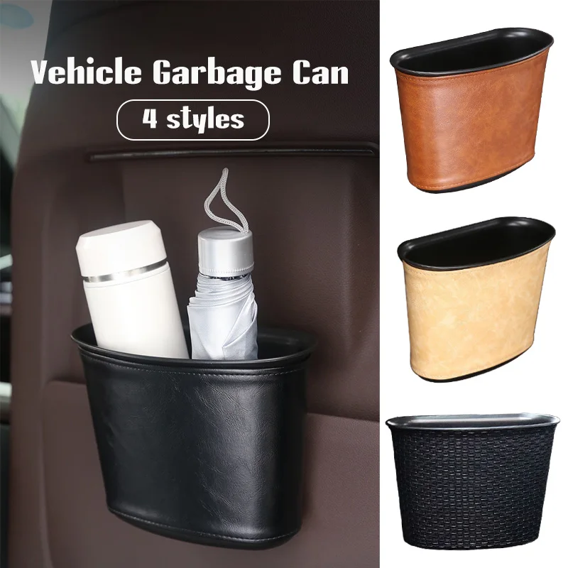 PU-Leather-Waterproof-Car-Trash-Bin-Hanging-Type-Side-Door-Seat-Back ...